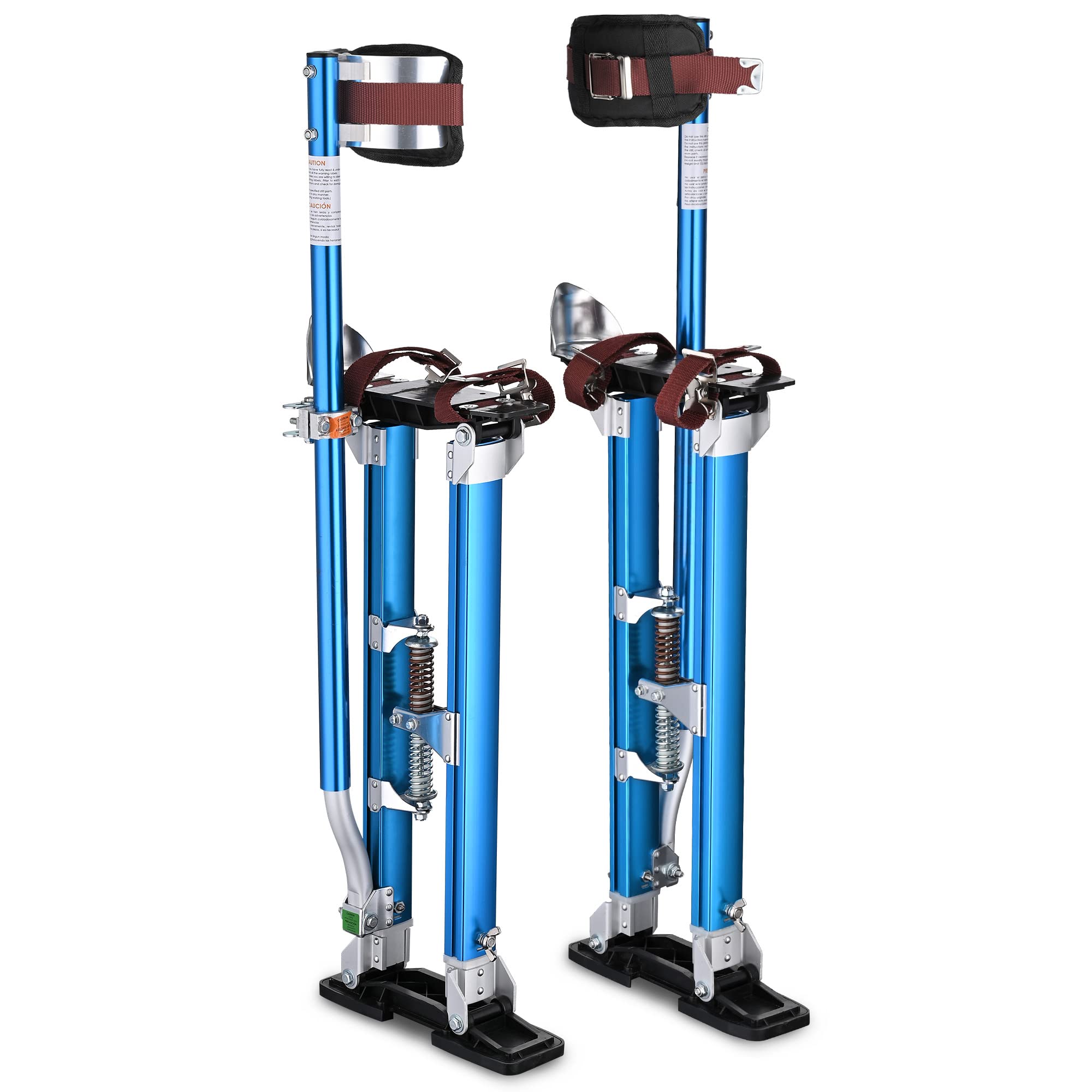 WeChef 24" - 40" Drywall Stilts Height Adjustable Lifts Aluminum Tool Non slip for Cleaning Painting Pruning Branches Blue