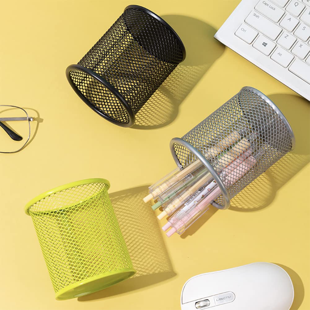 UNIYO Mesh Pen Holder - 4Pcs Metal Pen Organize Pencil Cup(Black)