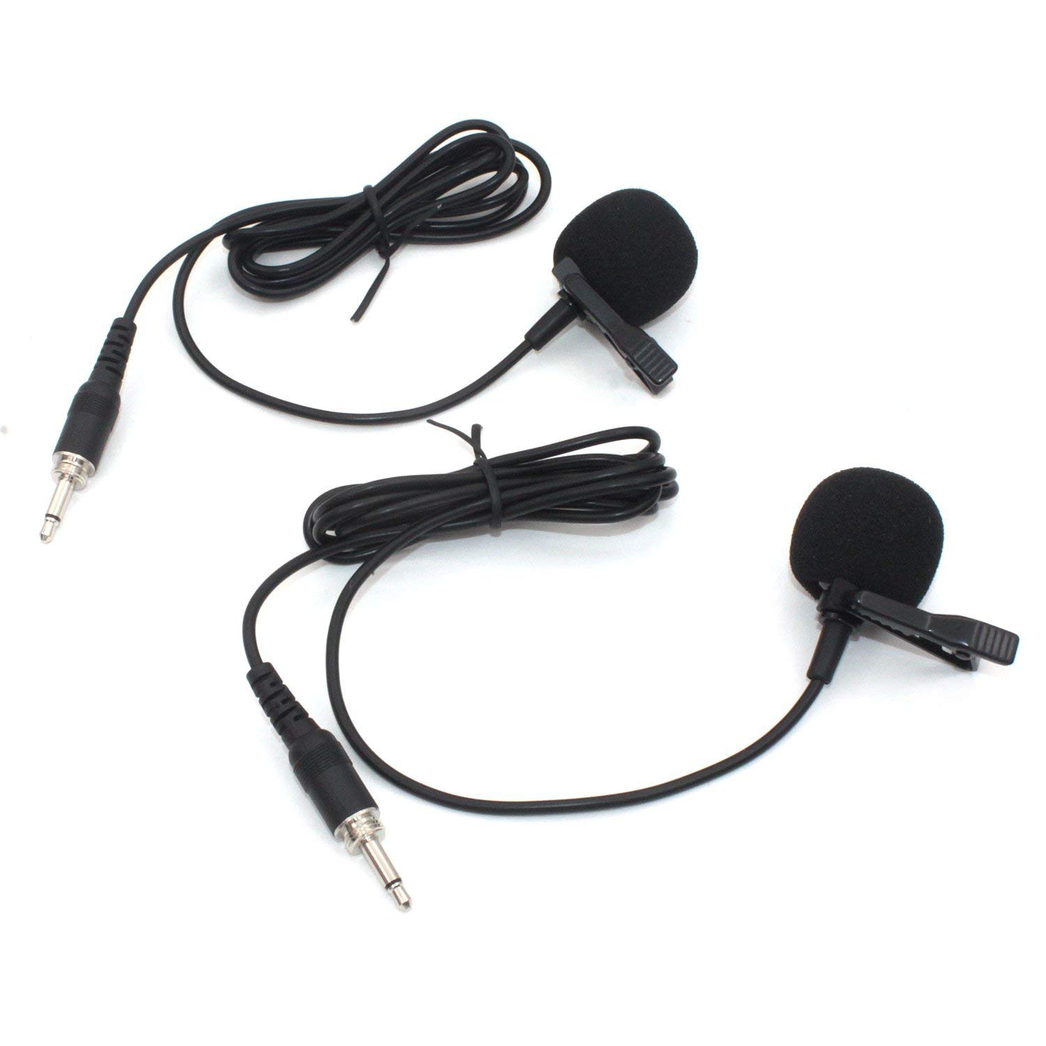 ZRAMO Metal 3.5mm Mono Screw Hands-free Lavalier Microphone w/Outside Screw Connector for Sennheiser Wireless Transmitter- Noise Cancelling Condenser Mic, Clear Voice (2X Lapel Microphone)