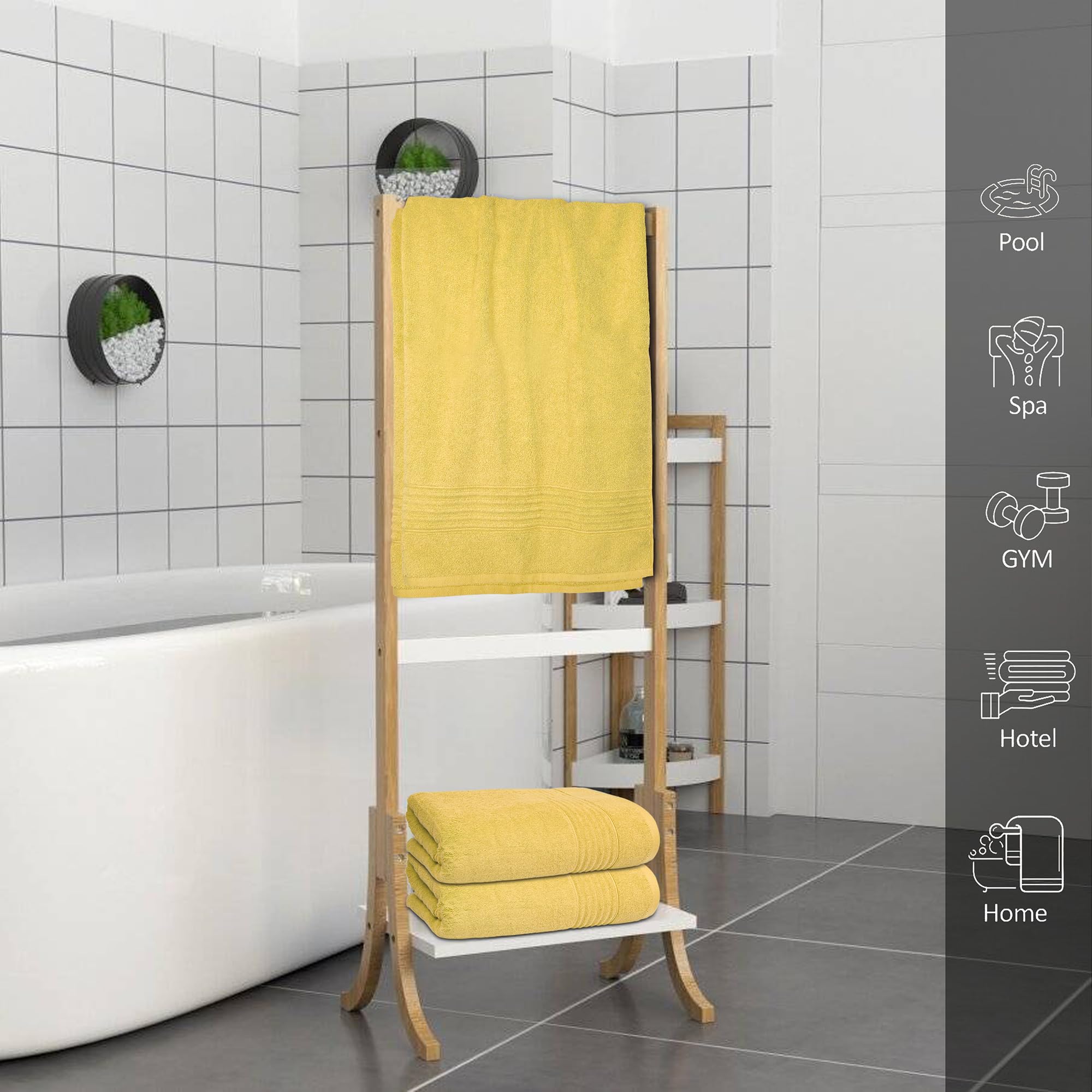 ZUPERIA Supreme Edition Bath Towels 700 GSM - 27 x 54 Inches, 100% Cotton Large Bathroom Shower Towels - Highly Absorbent for The Ultimate Experience (4 Pack,Grey)