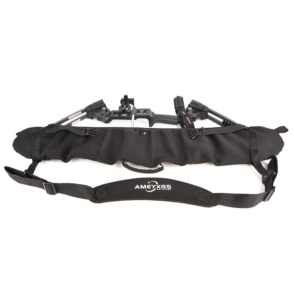 ZSHJGJR Archery Compound Bow Sling String Protector Compound Bow Cams Sling Case Carrying Shoulder Strap Holder Compound Bow Accessories for Outdoor Hunting (black)