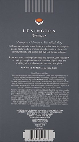 The Art of Shaving Mens Razor - Lexington Collection Powered Razors for Men, Micro-Pulsations Help Reduce Friction & Increase Razor Glide, Black Satin & Chrome