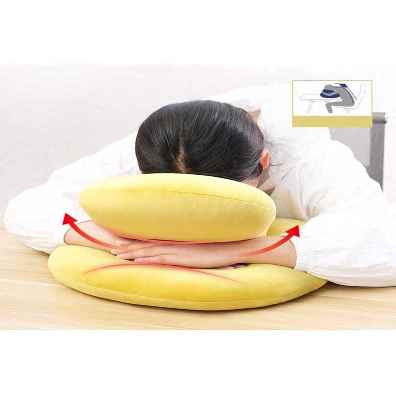 ZIFARM Bed Pillows, U-Shaped Desk Nap Pillow Neck Supporter Seat Cushion Headrest Travel Neck Pillow with Arm Rest