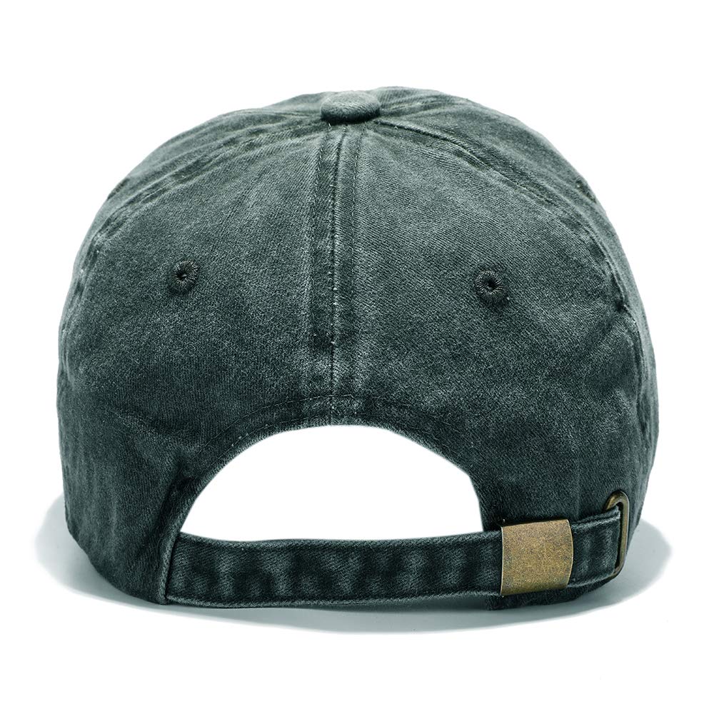 Vankerful Unisex Vintage Washed Dyed Dad Hat Plain Cotton Twill Low Profile Adjustable Solid Colour Baseball Cap Strapback (Army Green)