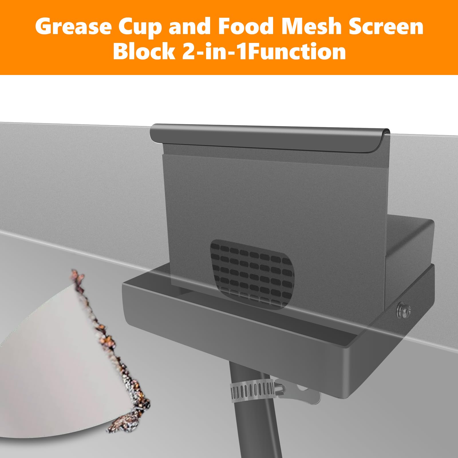 Upgrade Blackstone Grease Catcher, Blackstone Grease Trap Funnel,for Generic Blackstone Griddle Sizi 17/22/28/36 inch with 3Feet Hose,Flexible Large Capacity, Liners Free