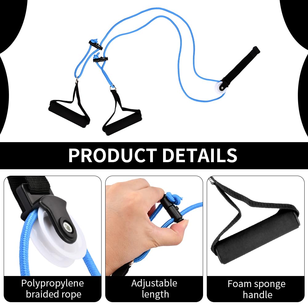 Xiaokeis Shoulder Pulley, Multi-Use Pulleys for Shoulder Rehab Over Door, Arm Rehabilitation Assisting Exercise Equipment with Storage Bag, Exercise Pulley for Physical Therapys(Blue+Black)
