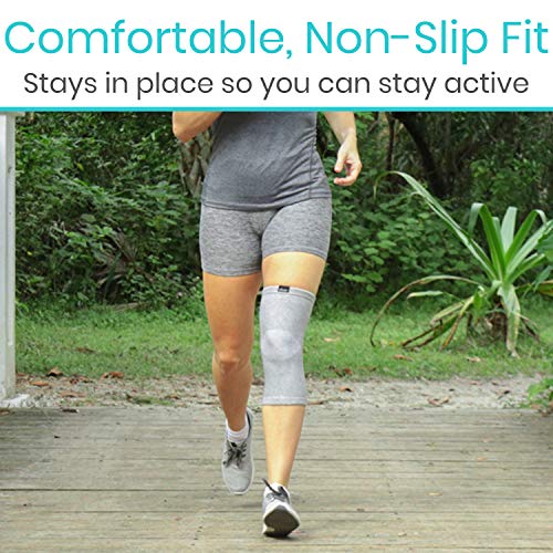 Vive Knee Compression Sleeves for Women & Men (Pair) - Elastic Support Brace for Improved Circulation, Recovery, Arthritis Joint Pain - Great for Sports, Running, & Jogging