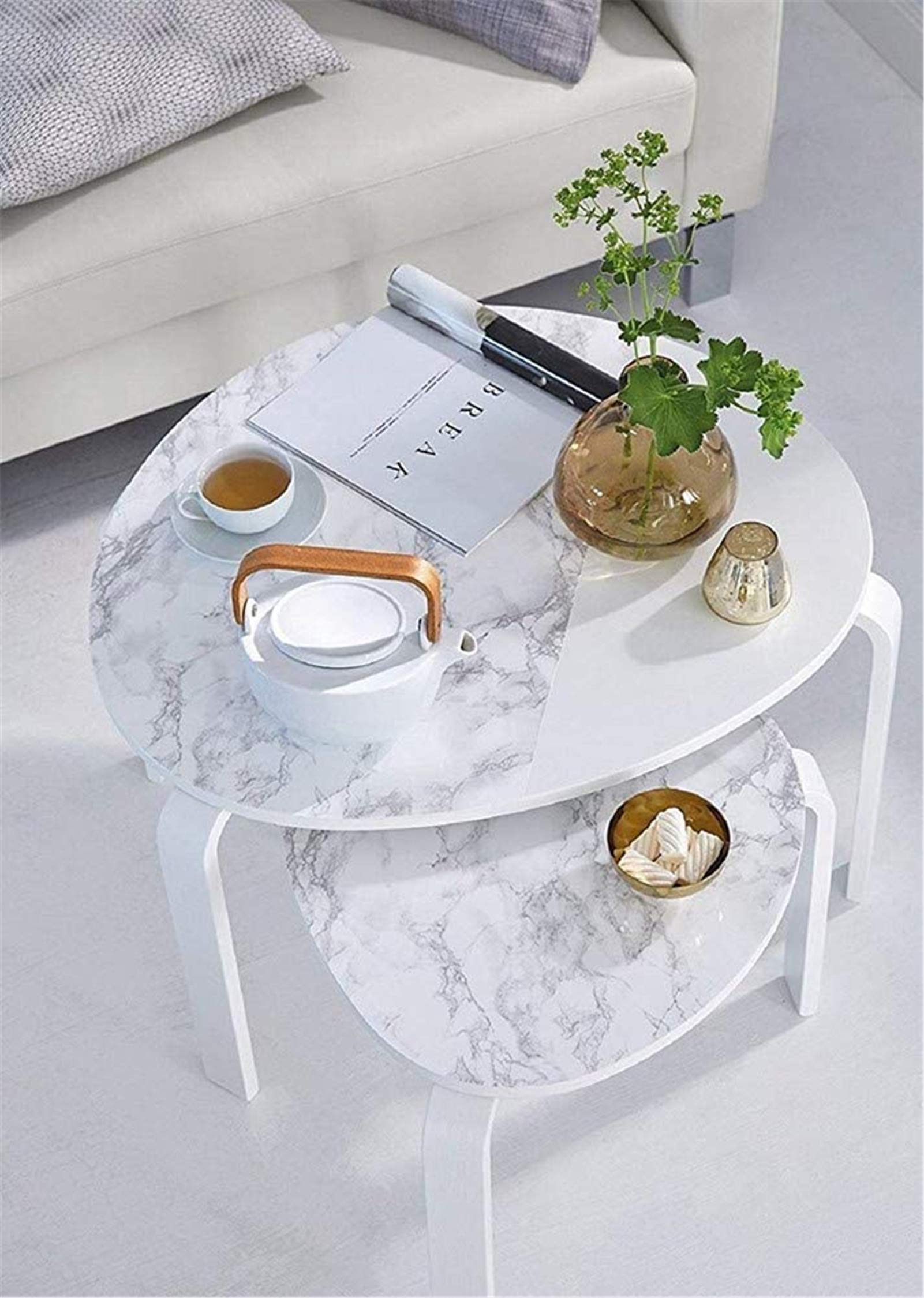 Yancorp White Gray Contact Paper Peel and Stick Wallpaper Marble Removable Wallpaper Pull and Stick Countertops Self-Adhesive Backsplash for Cabinets (11.8"X120")