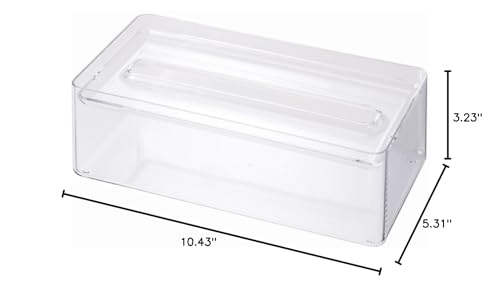 YAMAZAKI home 2334 Tissue Box Holder-Dispenser and Organizer, One Size, Clear