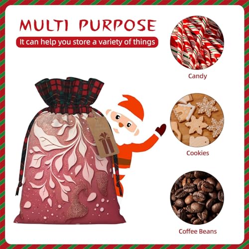 Yioniii a mandala pattern on purple velvet background pattern Christmas Gift Bags Santa Sack with Drawstring, String Backpacks for Gifts Treat and Candy,Purple,S
