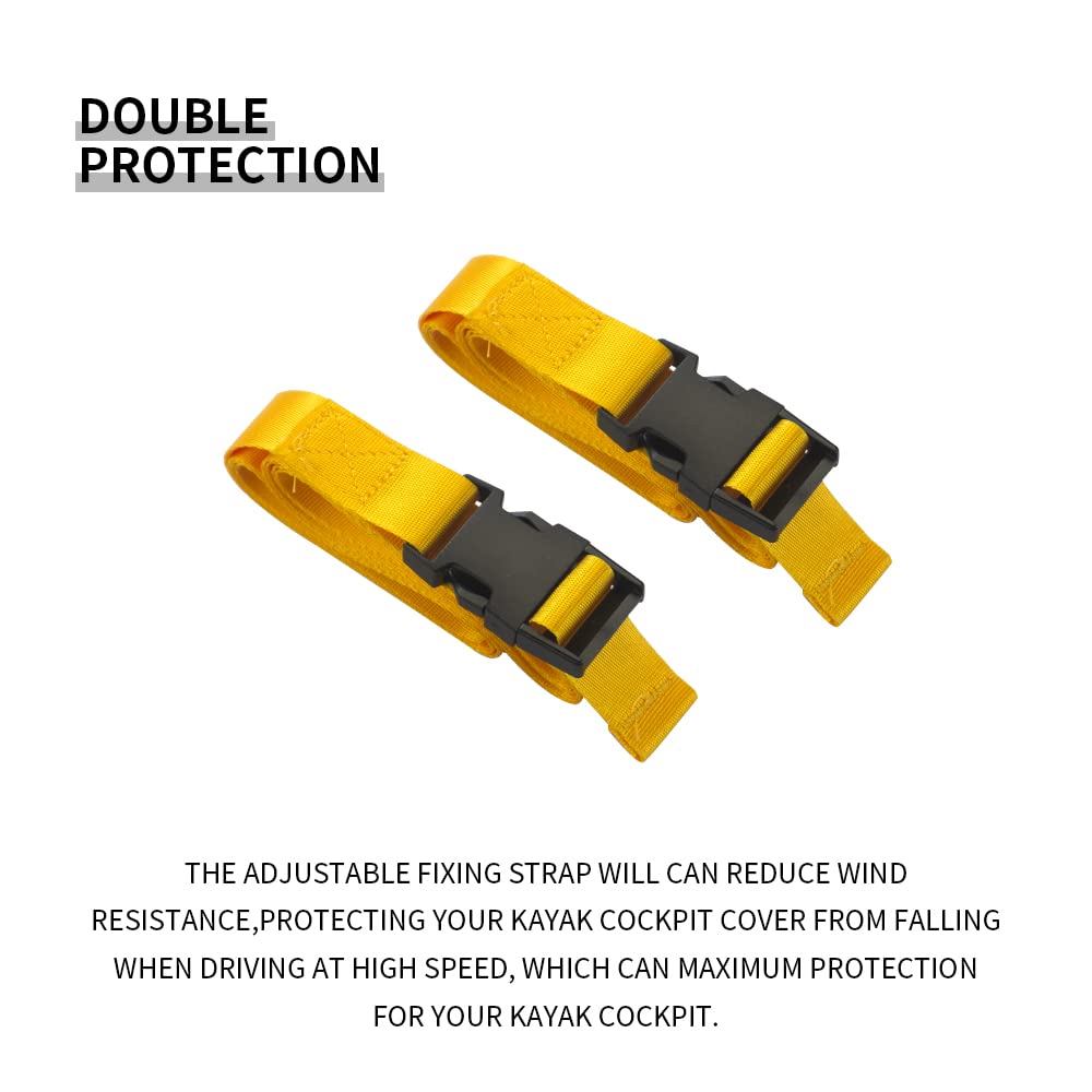 YUJHON Kayak Cockpit Cover with Adjustable Fixing Strap,UV50 Blocking Seal Cockpit Protector with Elastic Hem Cord Universal for Indoors and Outdoors M yun458723 0