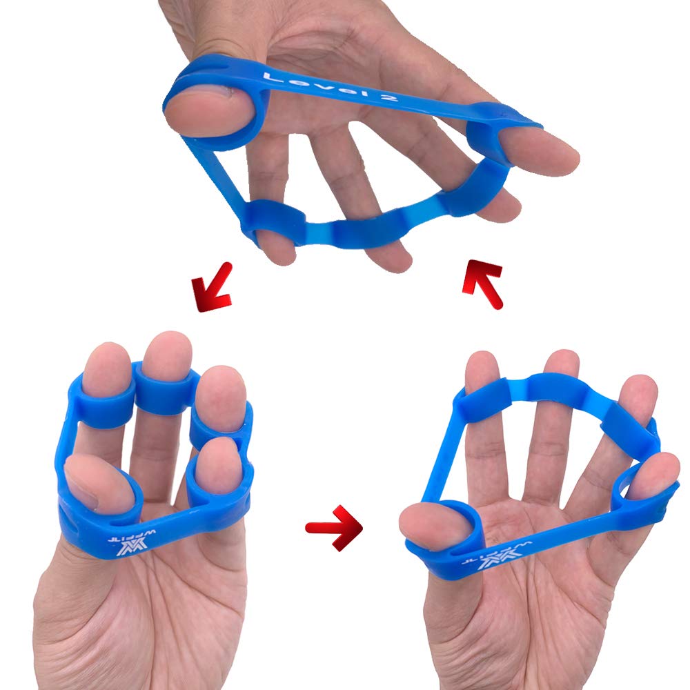 WFFIT Finger Exercise Finger Grip Finger Stretcher, Resistance Bands Hand Extensor Exerciser Elastic,Finger Grip Trainer for Relieve Joint Pain, Rehabilitation,Relaxation Grips Workout