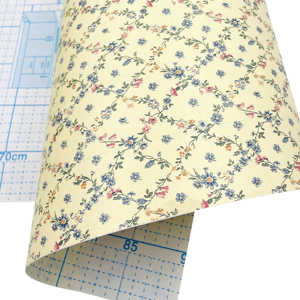 Yifasy 19.7ft Roll Flower Wallpaper Self-Adhesive Wall Decor Peel Stick Furniture Liner Redo Countertops Drawer Chests (236x17.7 Inch)