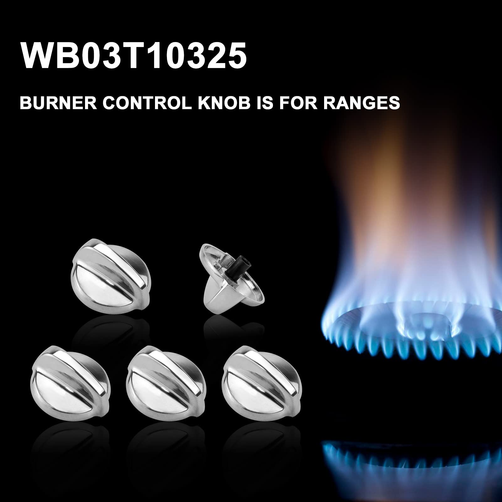 WB03T10325 Gas Stove Knobs Replacements Compatible with GE Stove Knobs (5 Pack)