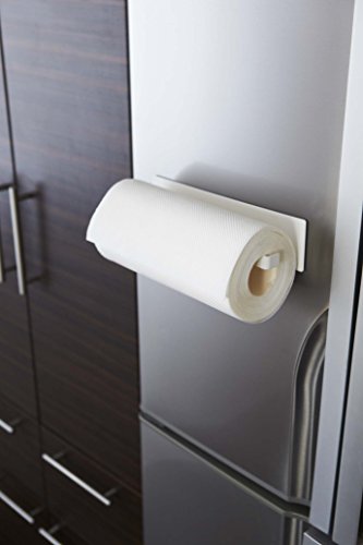 Yamazaki KT-PL AK WH Plate Magnetic Paper Towel Holder, 約W6×D5.5×H24.5cm, White