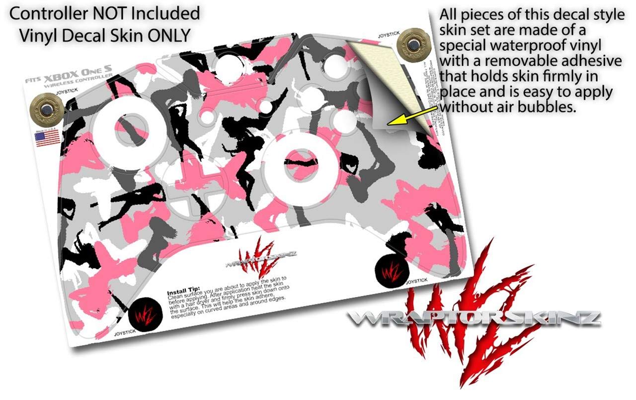 WraptorSkinz Decal Vinyl Skin Wrap compatible with XBOX One S/X Controller - Sexy Girl Silhouette Camo Pink (CONTROLLER NOT INCLUDED)