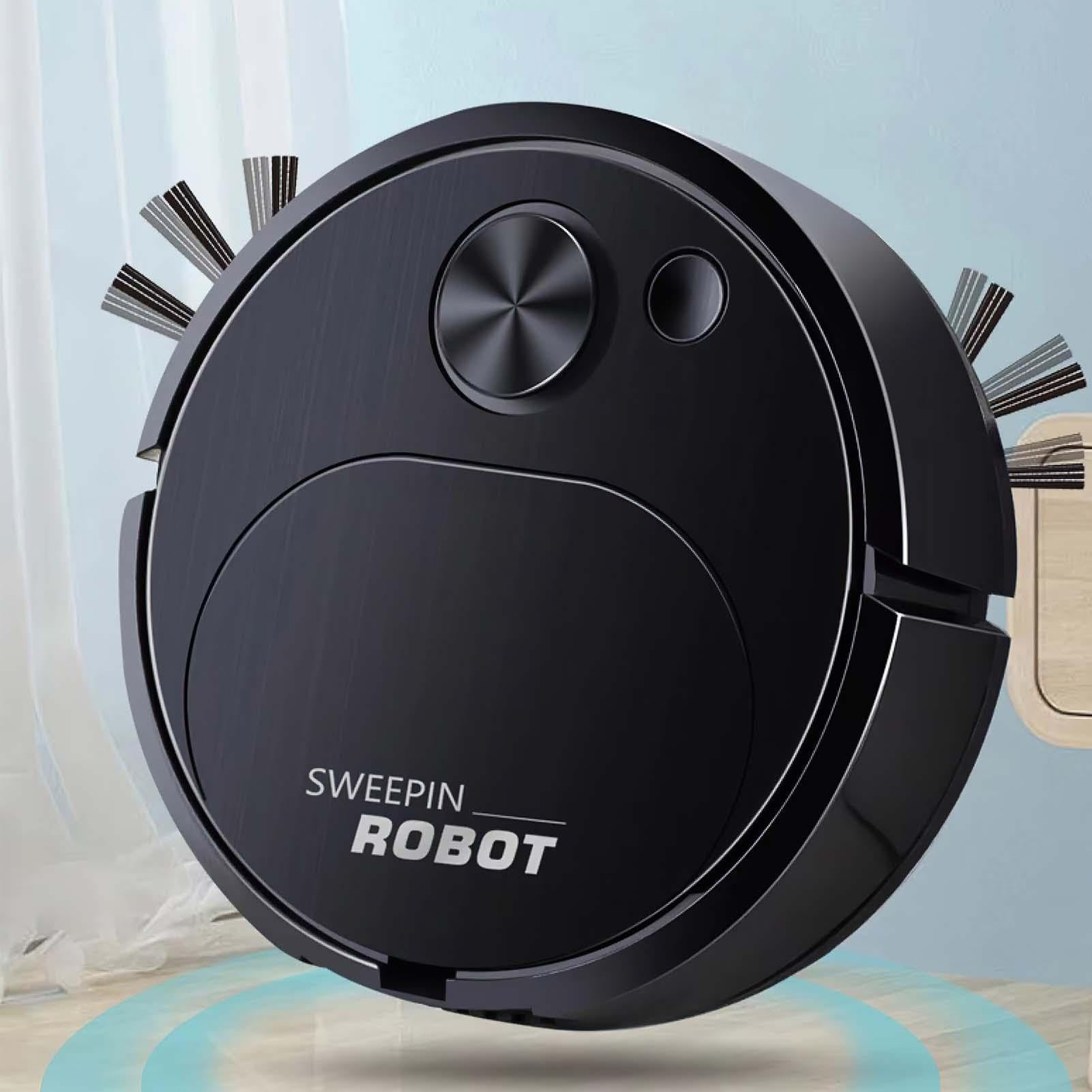 YanHao Mini Robotic Vacuum, 3-in-1 Robot Floor Vacuum Cleaner, Durable Sweeping mop Robot Vacuum, Robotic Floor mop Cleaner with USB Fast Charging Port, Vacuum Floor Cleaning Machine for House Office