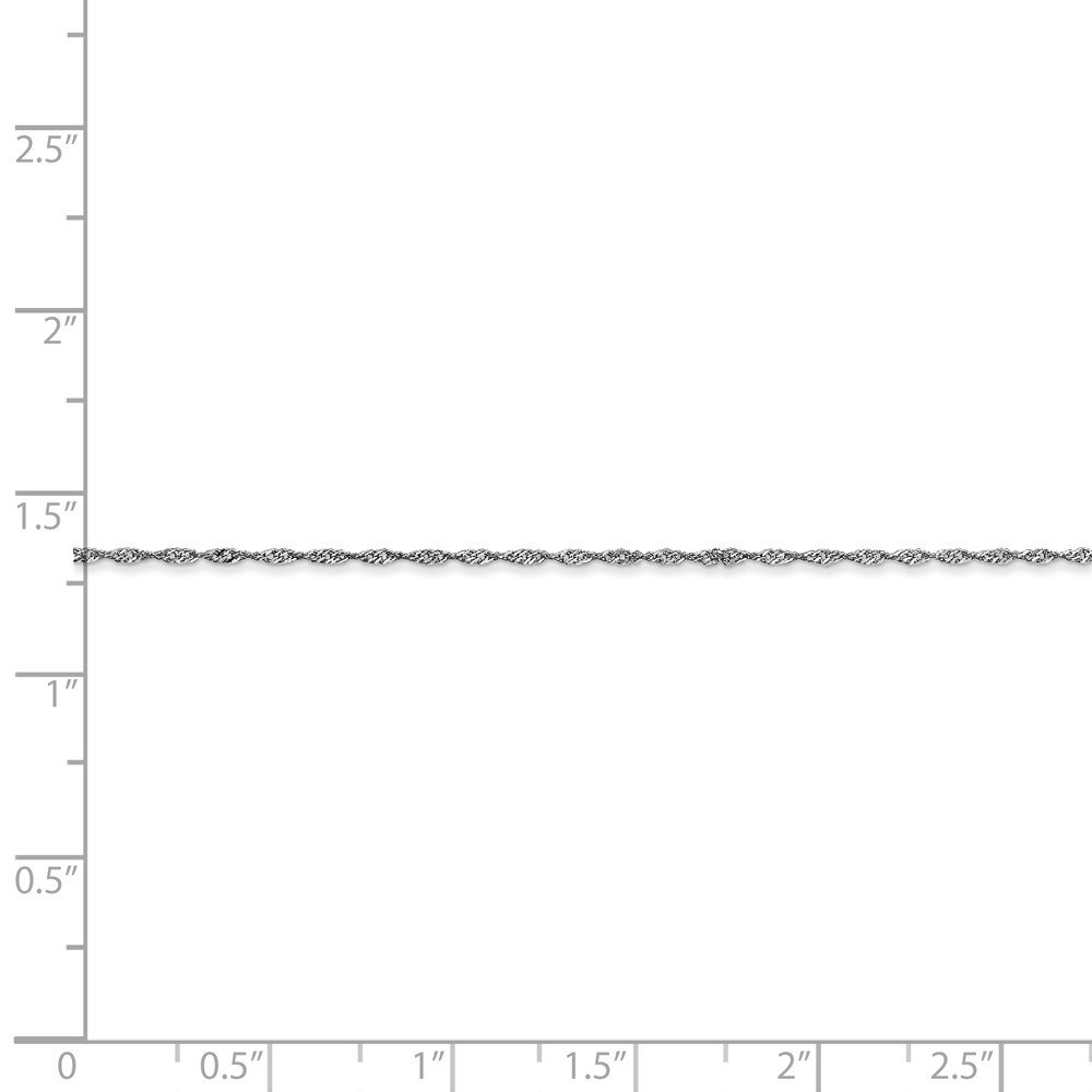 The Black Bow 1mm, 14k White Gold, Singapore Chain, 18 Inch