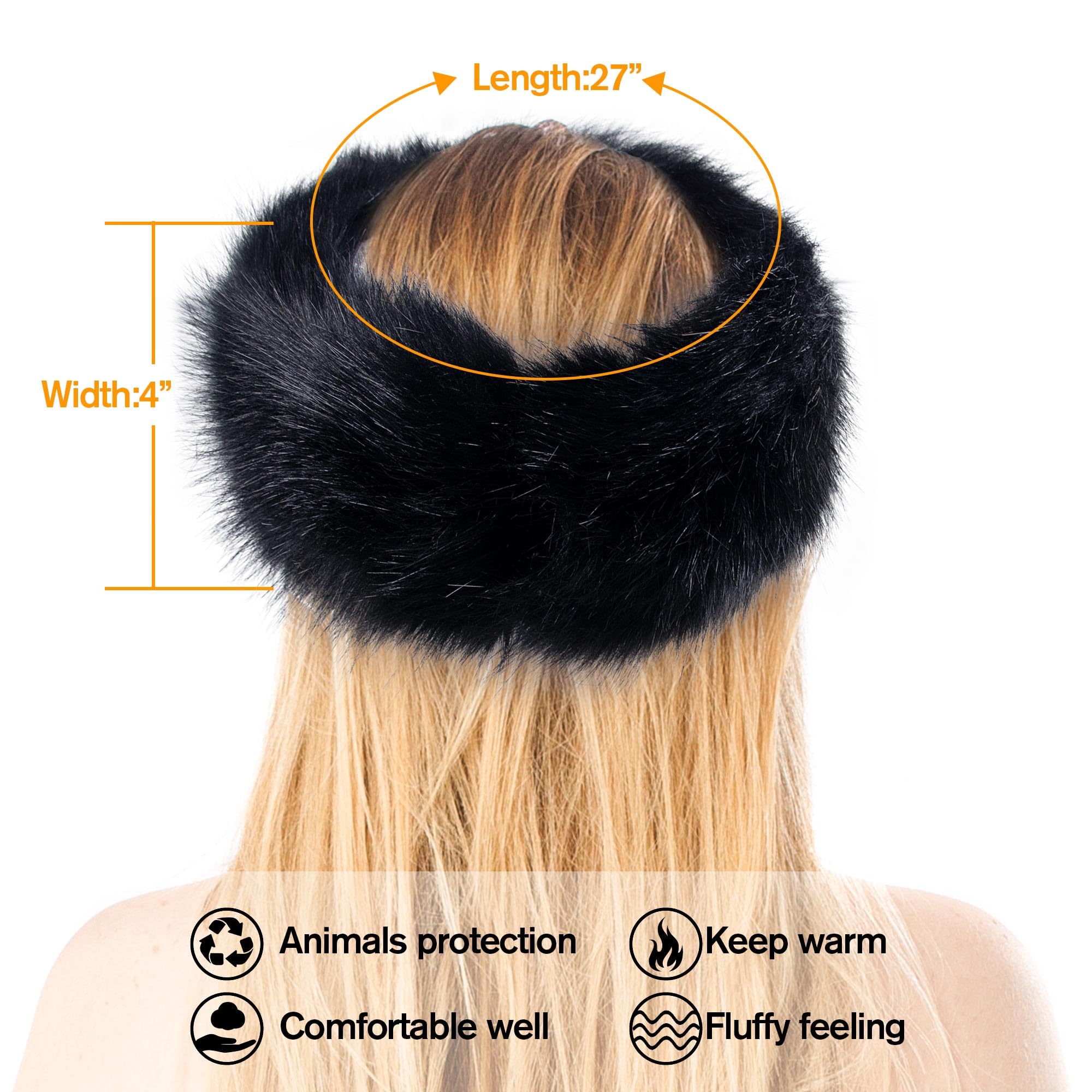 Yetagoo Faux Fur Headband for Women Winter Earwarmer Earmuff Hat Ski