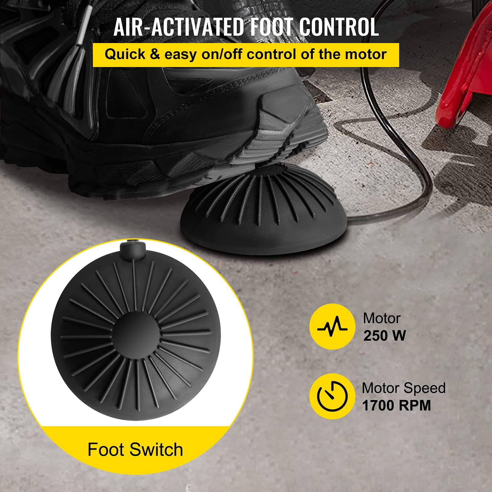 VEVOR Drain Cleaner Machine 50FTx1/2Inch, Sewer Snake Machine with 4 Cutter & Foot Switch, Electric Drain Auger for 2" to 4" Pipesā¦