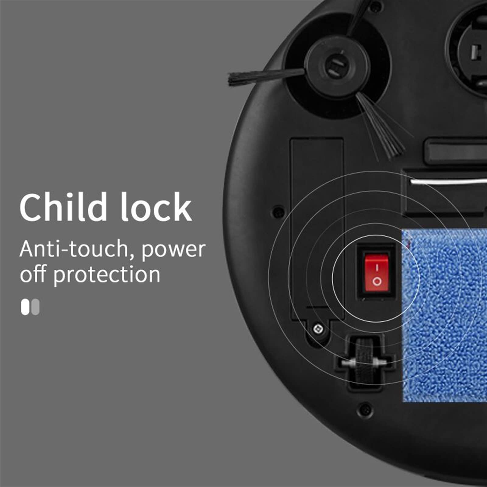 WAGNUS Robot mop Smart Robot Vacuum Cleaner Robotic Vacuum and Mop Combo Super for Pet Hair Hard Floor (Color : Blue)