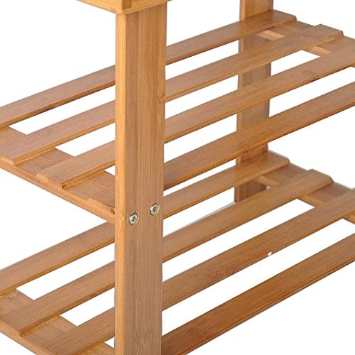 ZHYH 2 Tier Shoe Rack Natural Shoe Rack Shoe Bench Organizer and Foot Stool Home Furniture Accessories