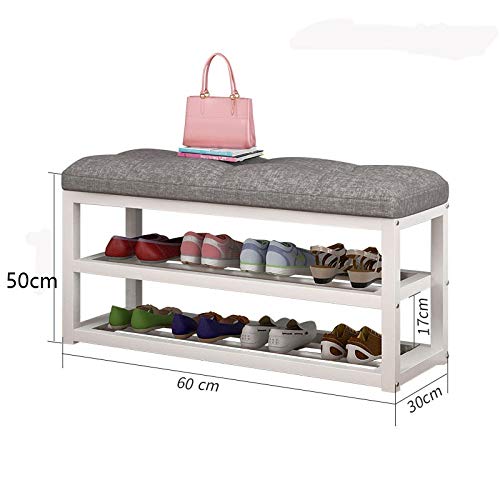 ZHYH 2 Tier Shoe Storage Stool Living Room Shoe Rack Simple Change Shoe Bench Organizer Cabinet Hallway Seat Chair Shelf Holder (Color : D)