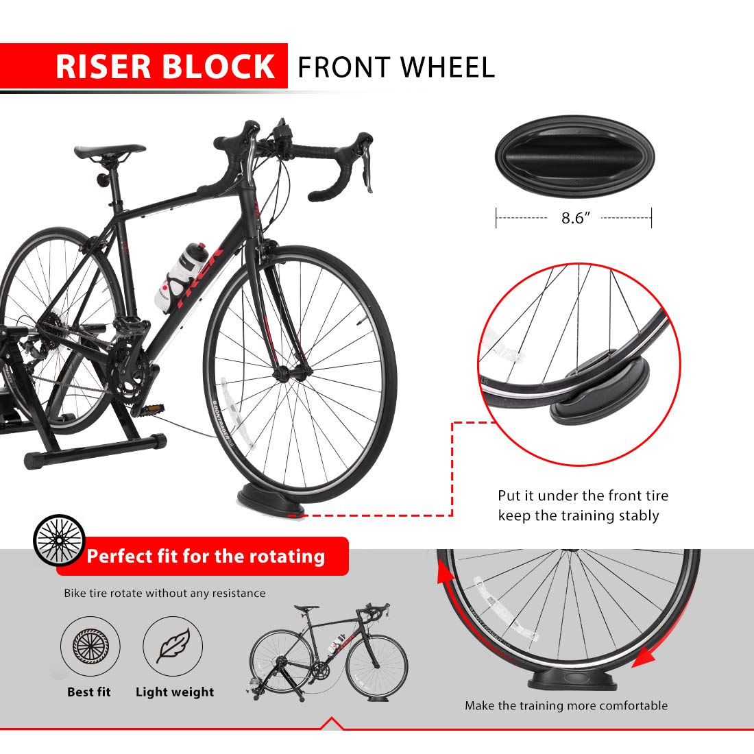 VIVOHOME 6 Variable Speed Level Heavy Duty Steel Indoor Bike Trainer Stand 26" to 29" Bicycle Riding Exercise Machine with Magnetic Flywheel