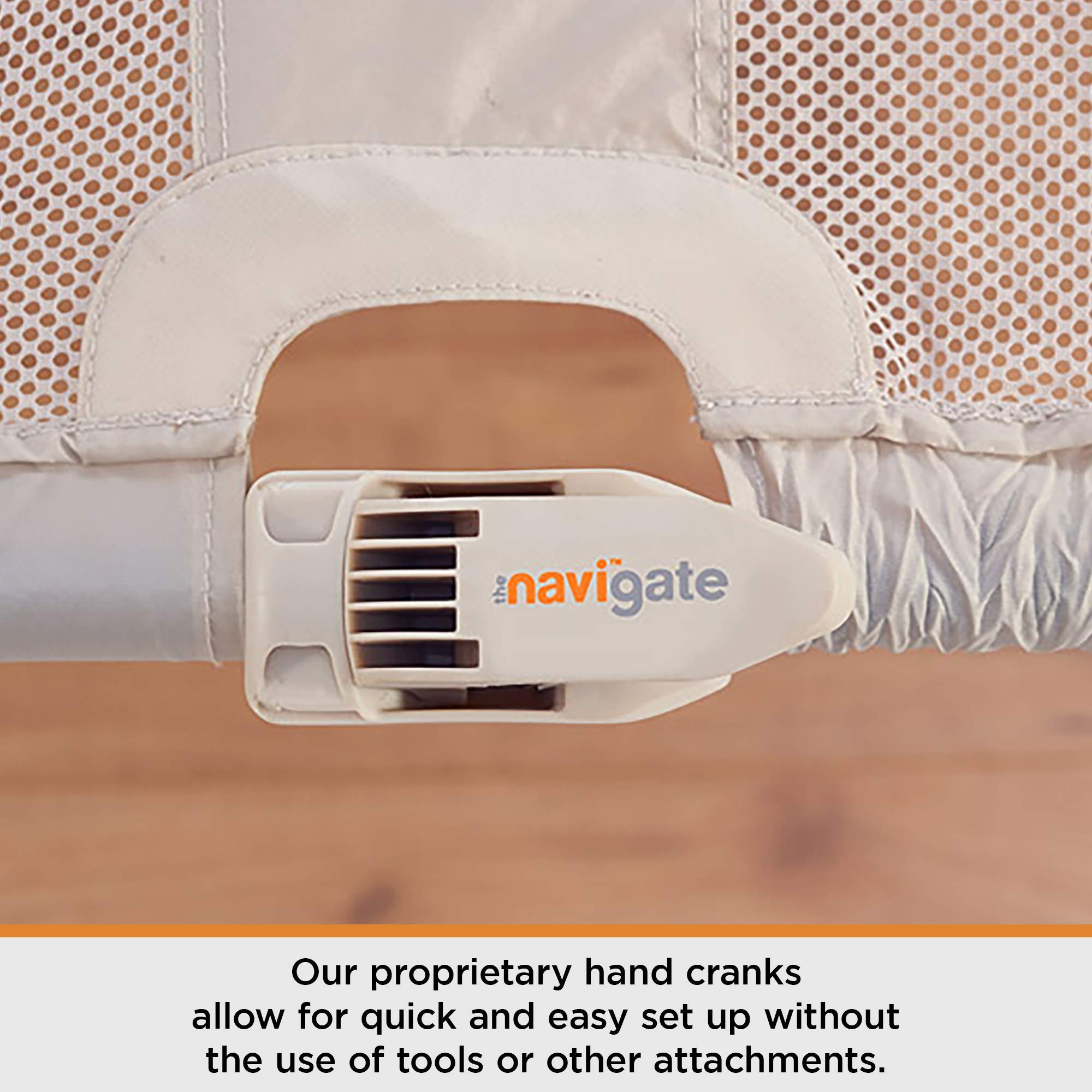 The NaviGate Adjustable Child Safety Gate for Kids 29.5" - 45" | Portable Safety Pressure Gate for Stairs That Requires No Tools, Drilling or Hardware | Perfect for Traveling with Kids and Pets.