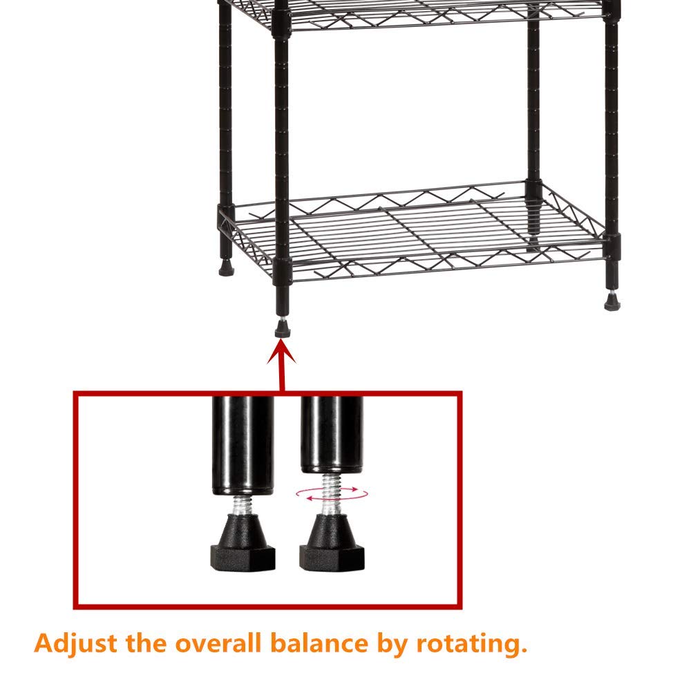 YOHKOH 6 Wire Shelving Steel Storage Rack Adjustable Unit Shelves for Laundry Bathroom Kitchen Pantry Closet 16.7" Width x 62" Height x 11.7" Depth (Grey Sand Pattern)