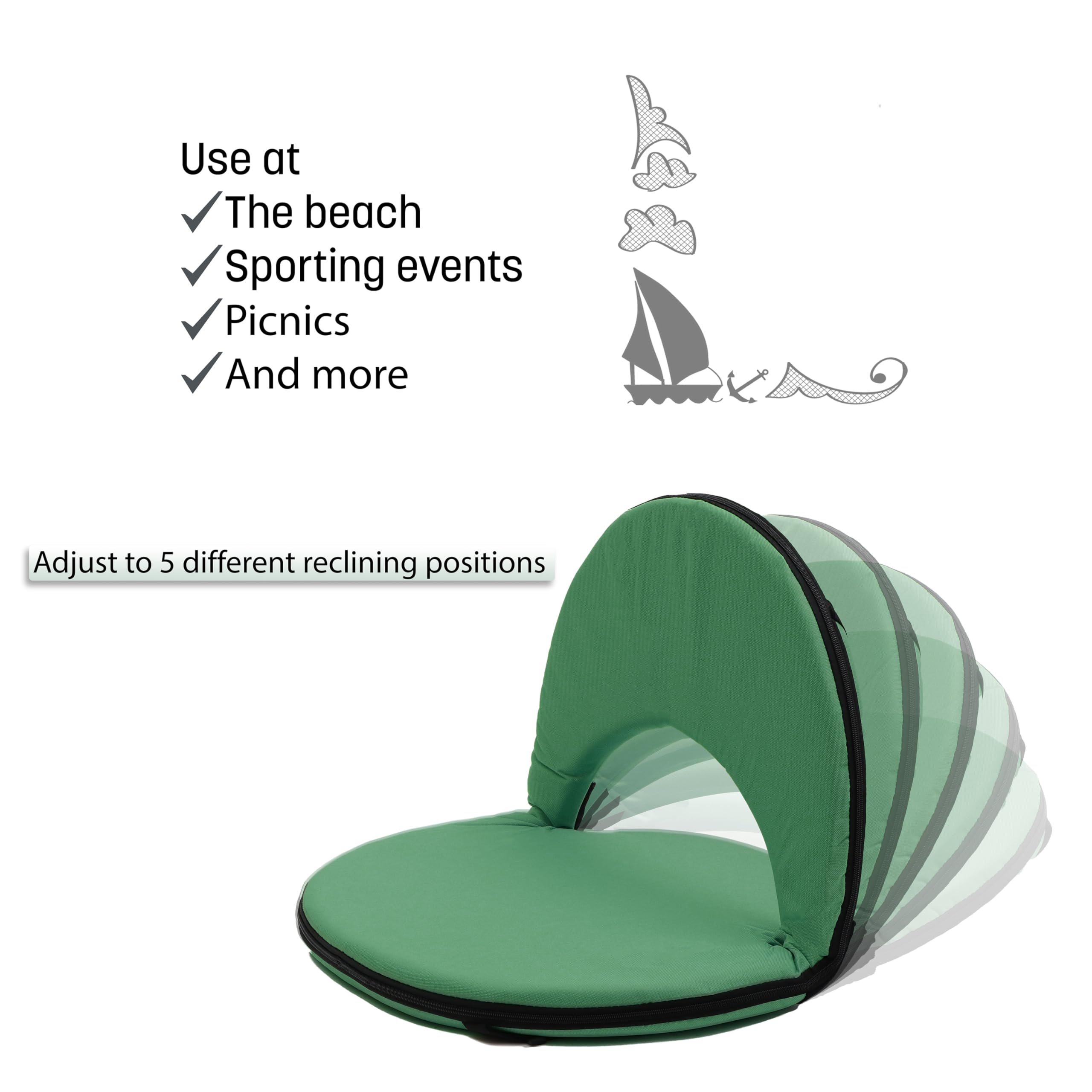 Trademark Innovations Portable Multiuse Folding Seat, Dark Green