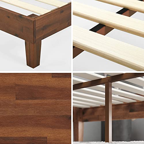 Zinus Marissa 12 Inch Deluxe Wood Platform Bed / No Box Spring Needed / Wood Slat Support / Antique Espresso Finish, King