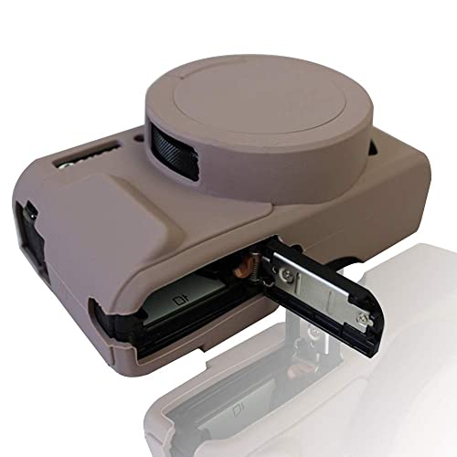 Yisau Case for G7X Mark II Removable Lens Cover, Silicone Cover Rubber Soft Camera Canon PowerShot (Lightgrey)