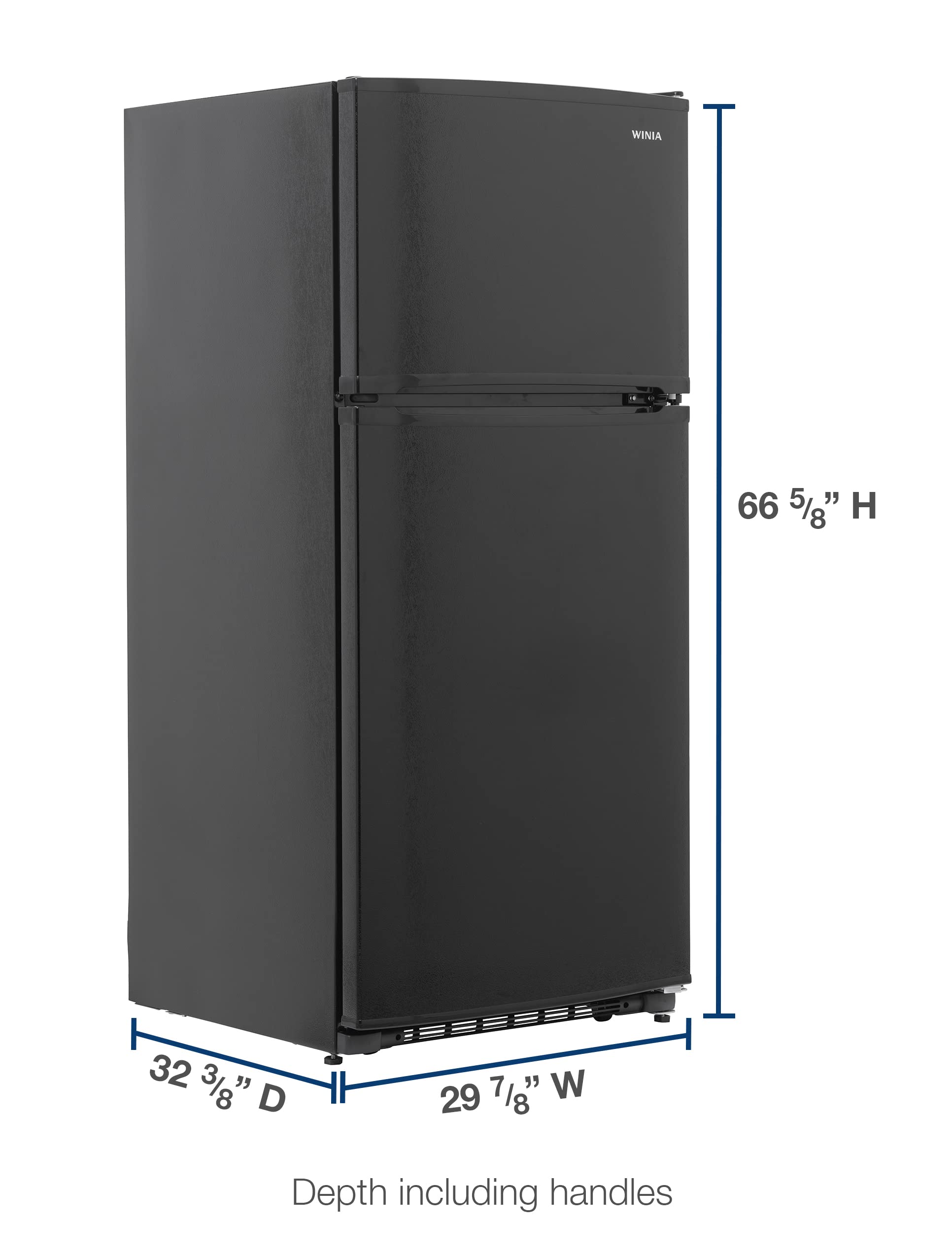 Winia WTE18HSSMD 18 Cu. Ft. Top Mount Refrigerator With Factory Installed Ice Maker - Fingerprint Resistant Metallic Finish