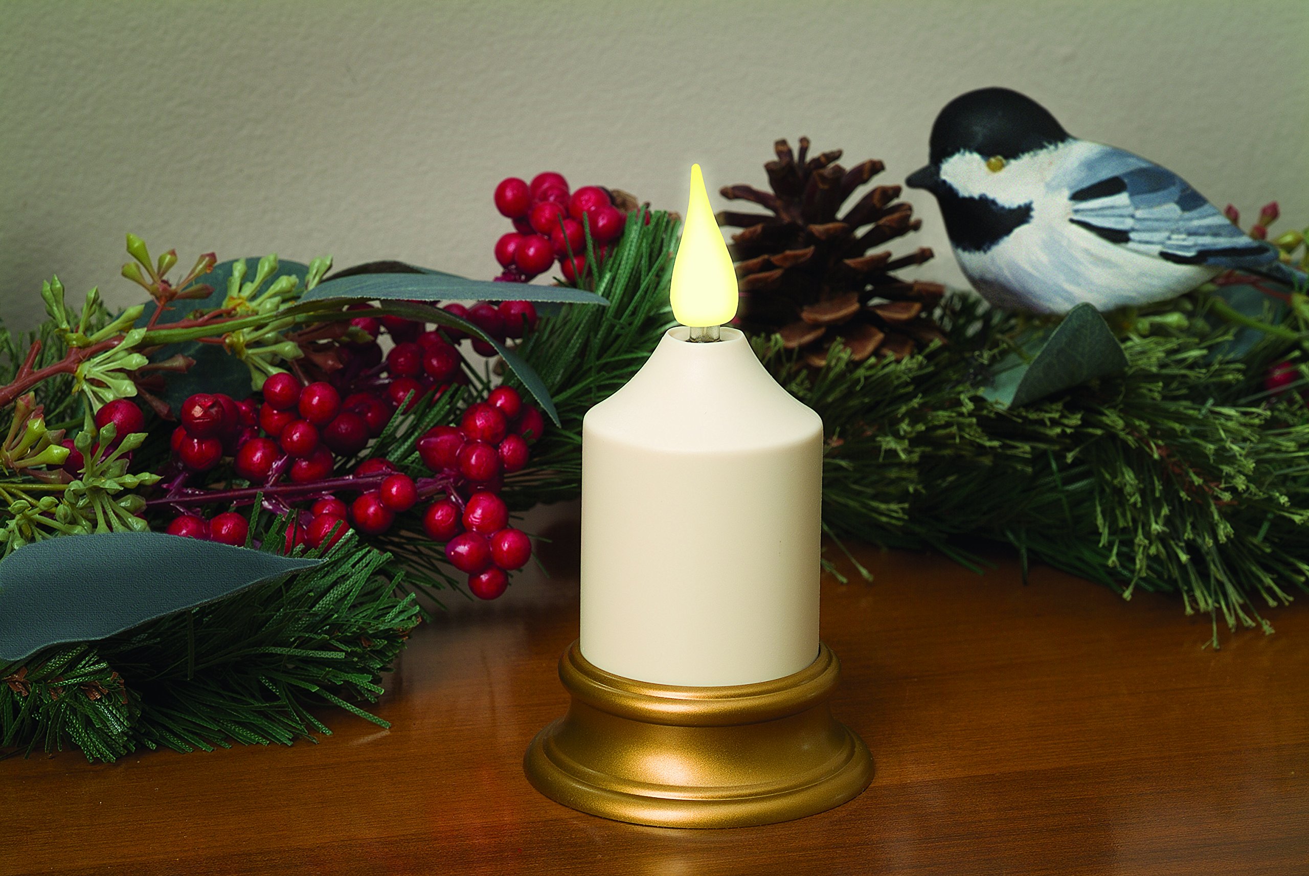 Xodus Innovations FPC1410 4" Flameless Flickering LED Battery Operated Candle with 6 Hour Timer, Ivory