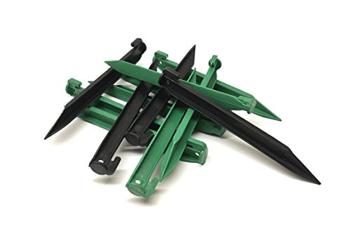 THE UM24 Set of 12 Piece Medium Heavy Duty Plastic Tent Pegs - Garden or Camping Nails Stakes 9” Length