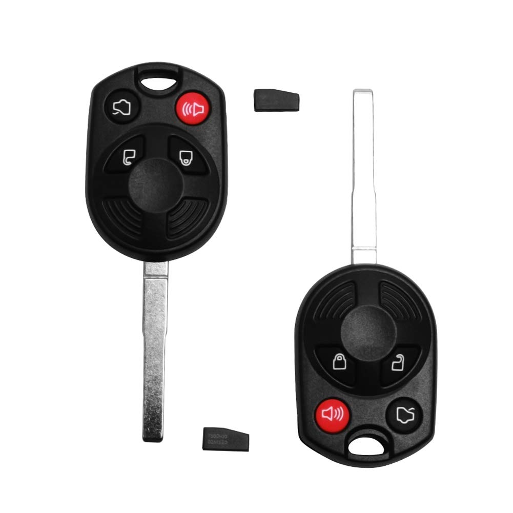 VOFONO 4 Buttons Keyless Entry Key Fob Fit for Ford Escape/C-Max 2013-2019/Focus 2012-2019/Transit 2014-2017/Transit Connect 2014-2018/Fiesta 2015-2018 Replacement for FCC ID: OUCD6000022 Pack of 2