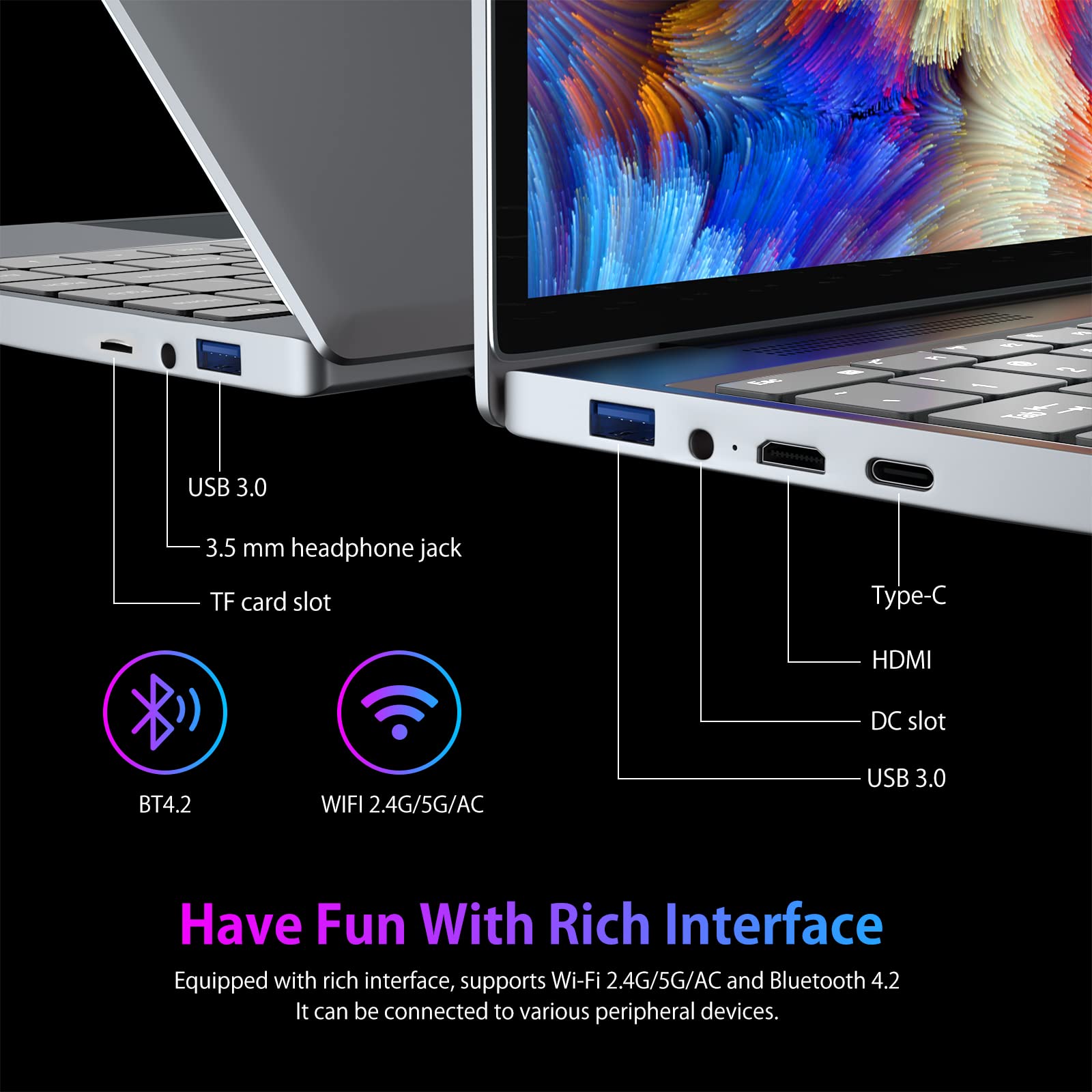 Win11 Laptop, 13.5" 3K (3000 x 2000) IPS Display，16GB+512GB SSD，10th Generation i5-1035G1 Up to 3.6GHz, Slim Notebook, Full Metal, Backlit Keyboard, Full Function Type C, Finger Print