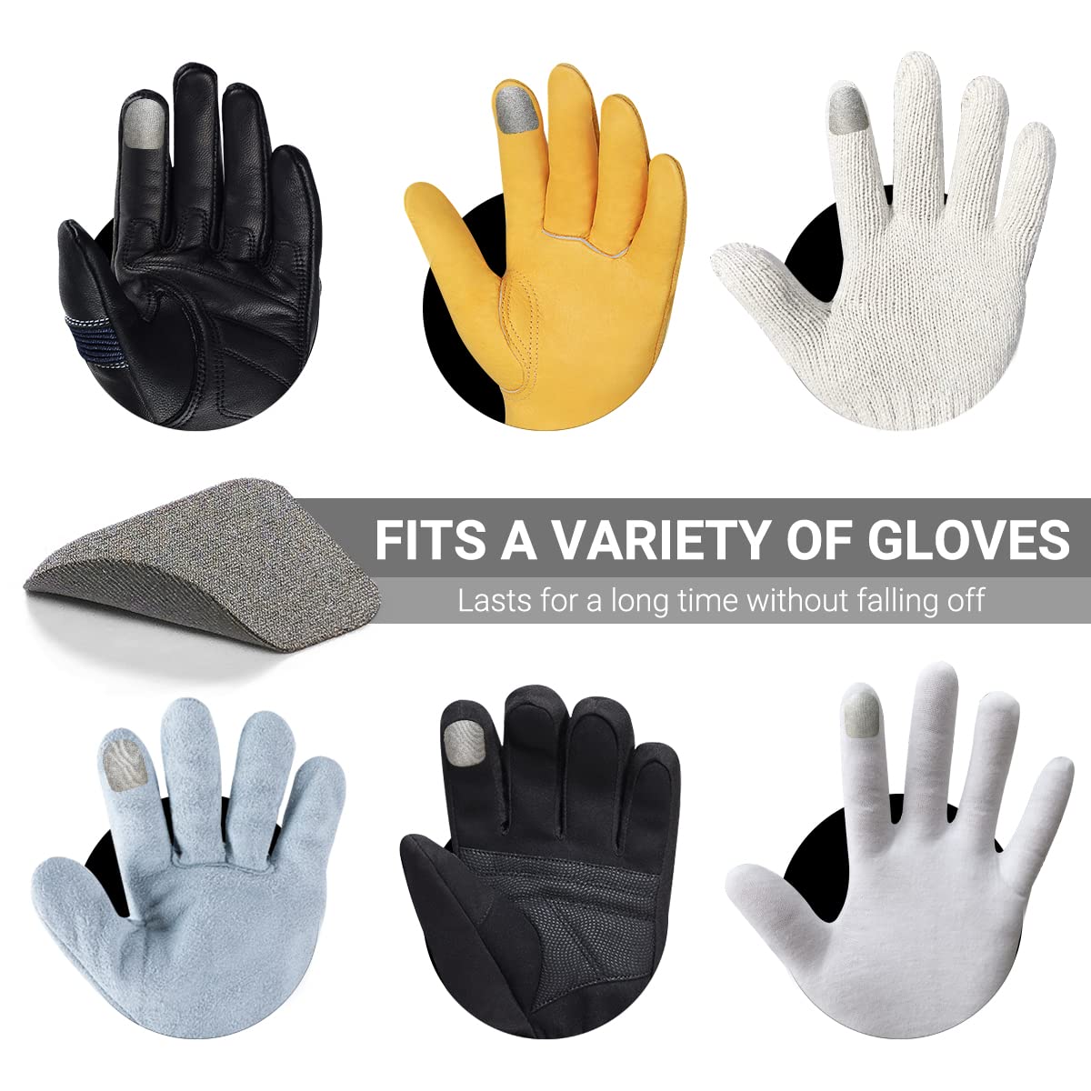 ZEXPARK 2023 New 12 Pcs Ultra-high Sensitivity Flexible Fiber Ultra Thin Conductive Touch Screen Stickers for Gloves