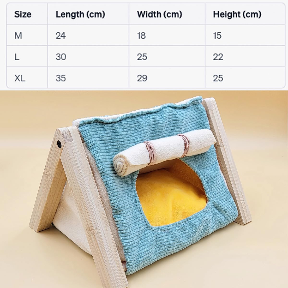 Yotughto Sugar Glider Sleeping Bed Hammock Baby Warmth Heating Pad Small Animals Warm Hanging Bed for Hedgehog Rat Sugar Glider Squirrel Ferret Winter Nest Hideout Pet Accessories (M)