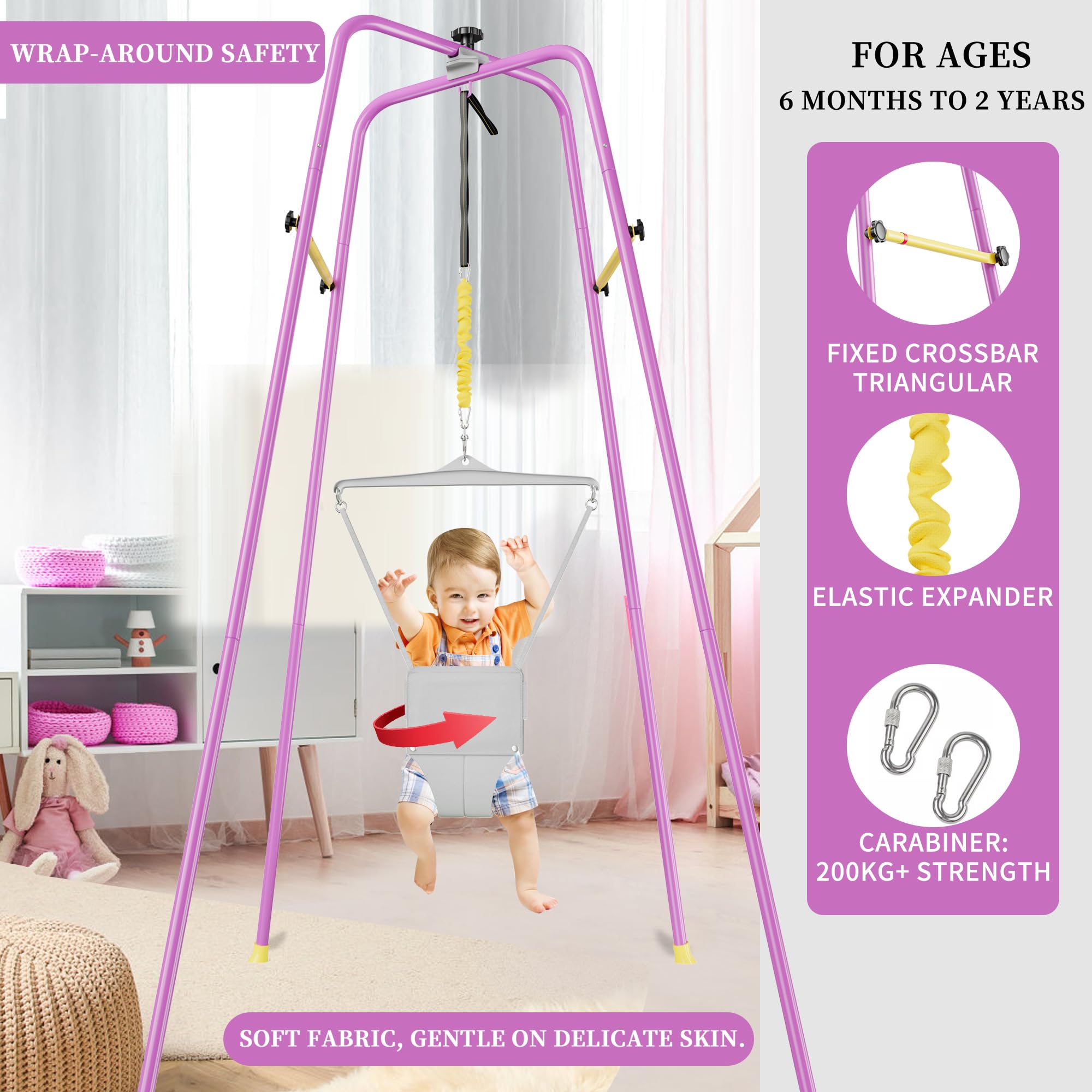 YIsintruan - The Original Baby Exerciser with Super Stand for Active Babies That Love to Jump and Have Fun (Standard, Purple)