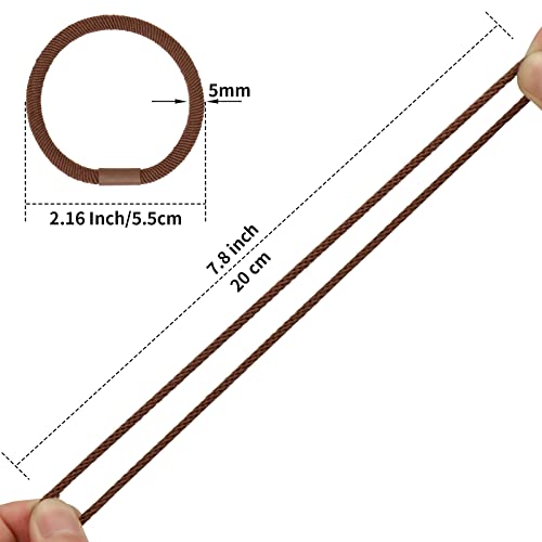 Zou.Rena Hair ties for women Thick Curly Thin Hair, 40pcs 5MM Pony Tails Rubber Bands, No Pull Hair Ties Bulk, 4pcs 2 Inch Rectangle Claw Clips