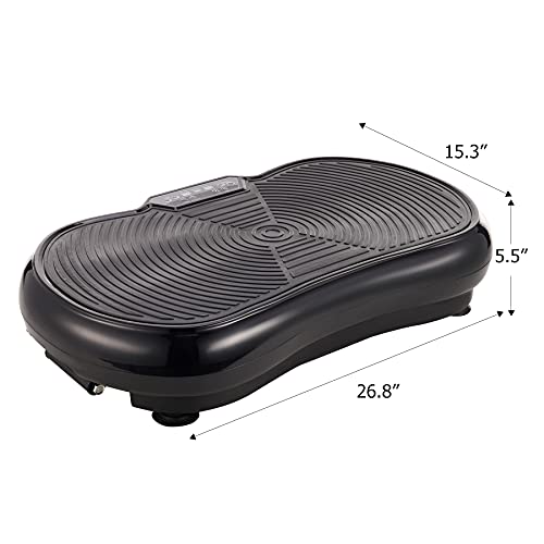 ZELUS Vibration Plate Exercise Machine with Resistance Bands, Vibrating Core Cardio Strength Training Plate for Home Workouts, Exercise Fitness Home Gym Equipment Vibration Machine with Remote