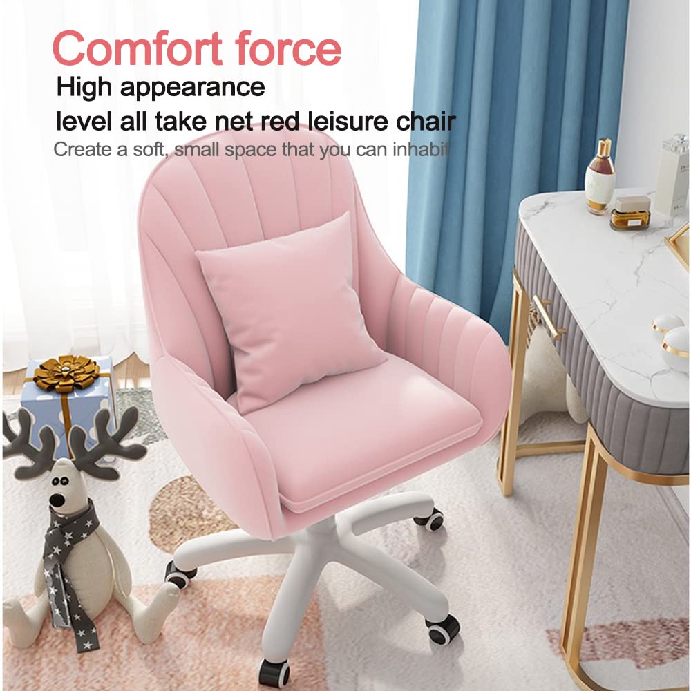 XUEGW Home Office Chair Computer Chair with Mid-Back Upholstered Modern Tufted Computer Task Chair Swivel Height Adjustable Velvet Accent Chair…