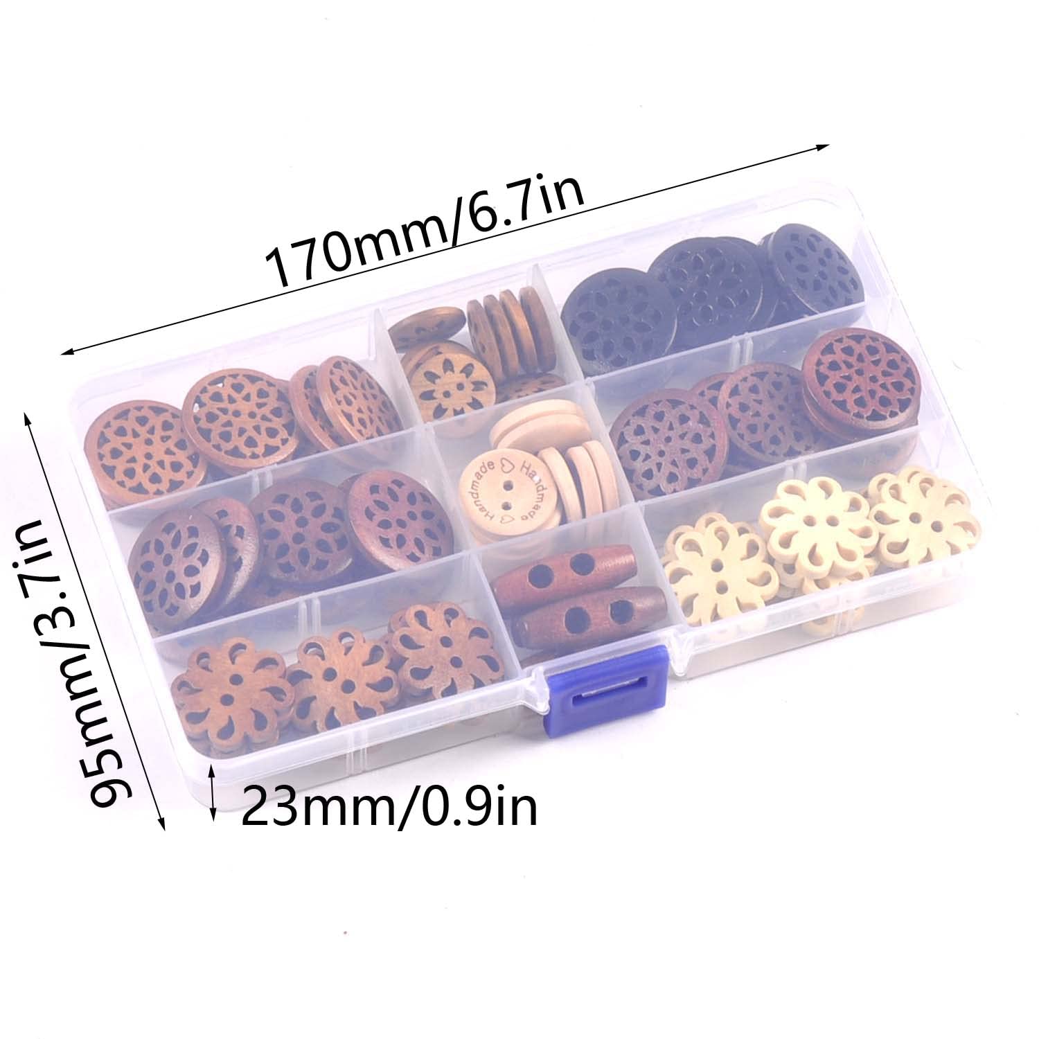 Vintage Wooden Buttons Garment Sewing Accessories Handmade DIY Crafts Supplies Kits 86pcs