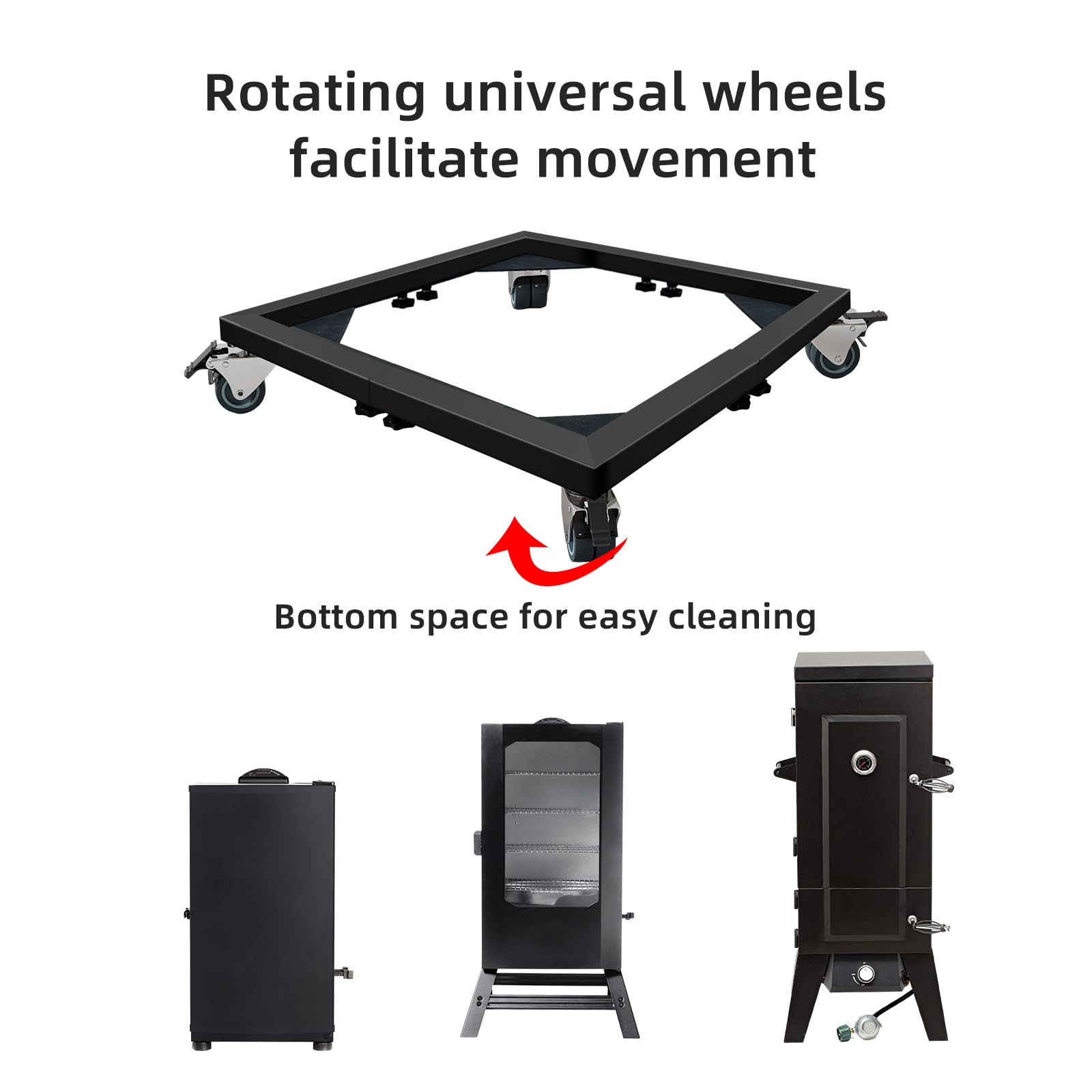 Zsytbyyds Heavy Duty All Steel Smoker Stand,Electric Smoker&Vertical Electric Smoker&Digital Electric Smoker Universal Mobile Stand Base