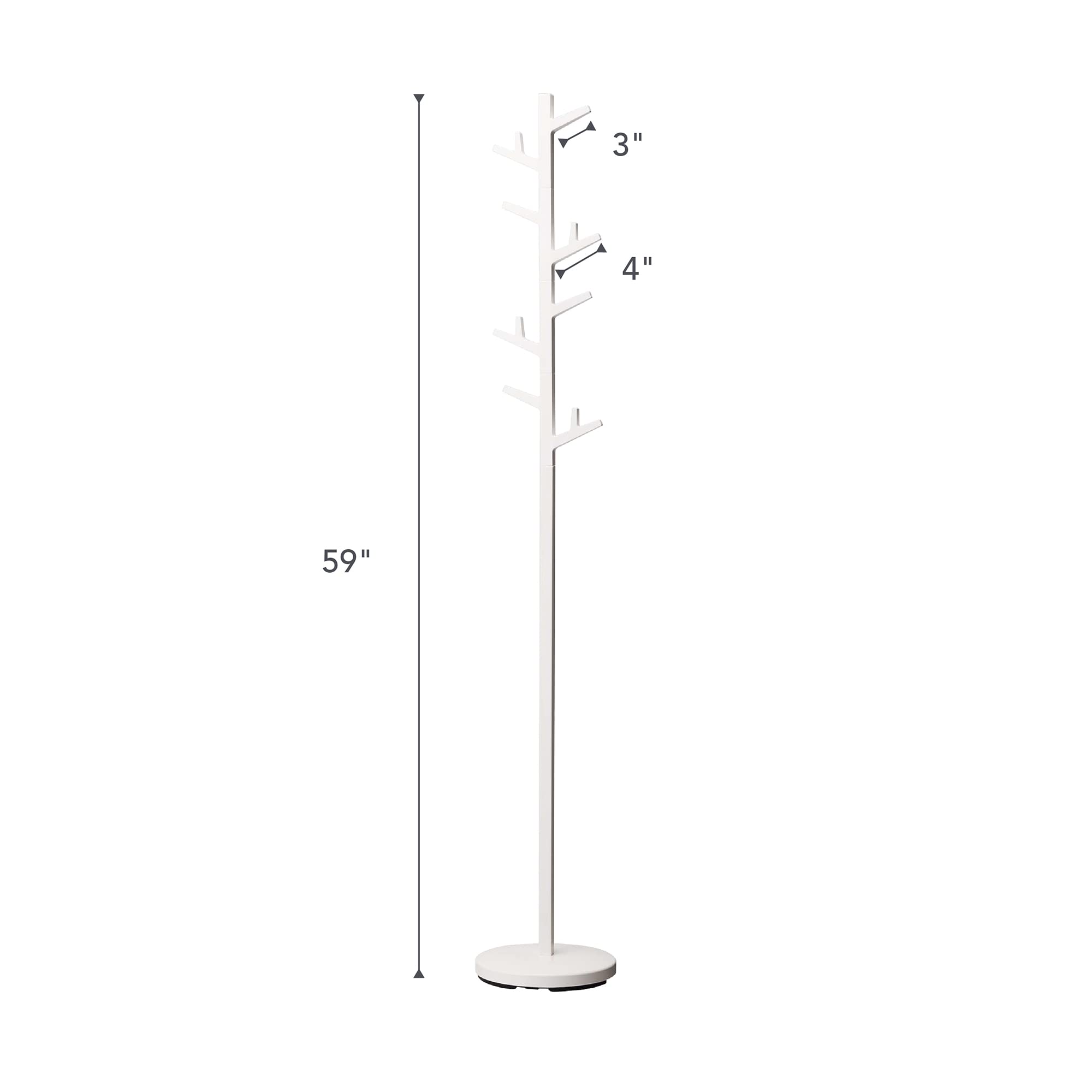 Yamazaki Home Coat Rack Tree/Standing Coat and Hat Hanger Steel One Size White