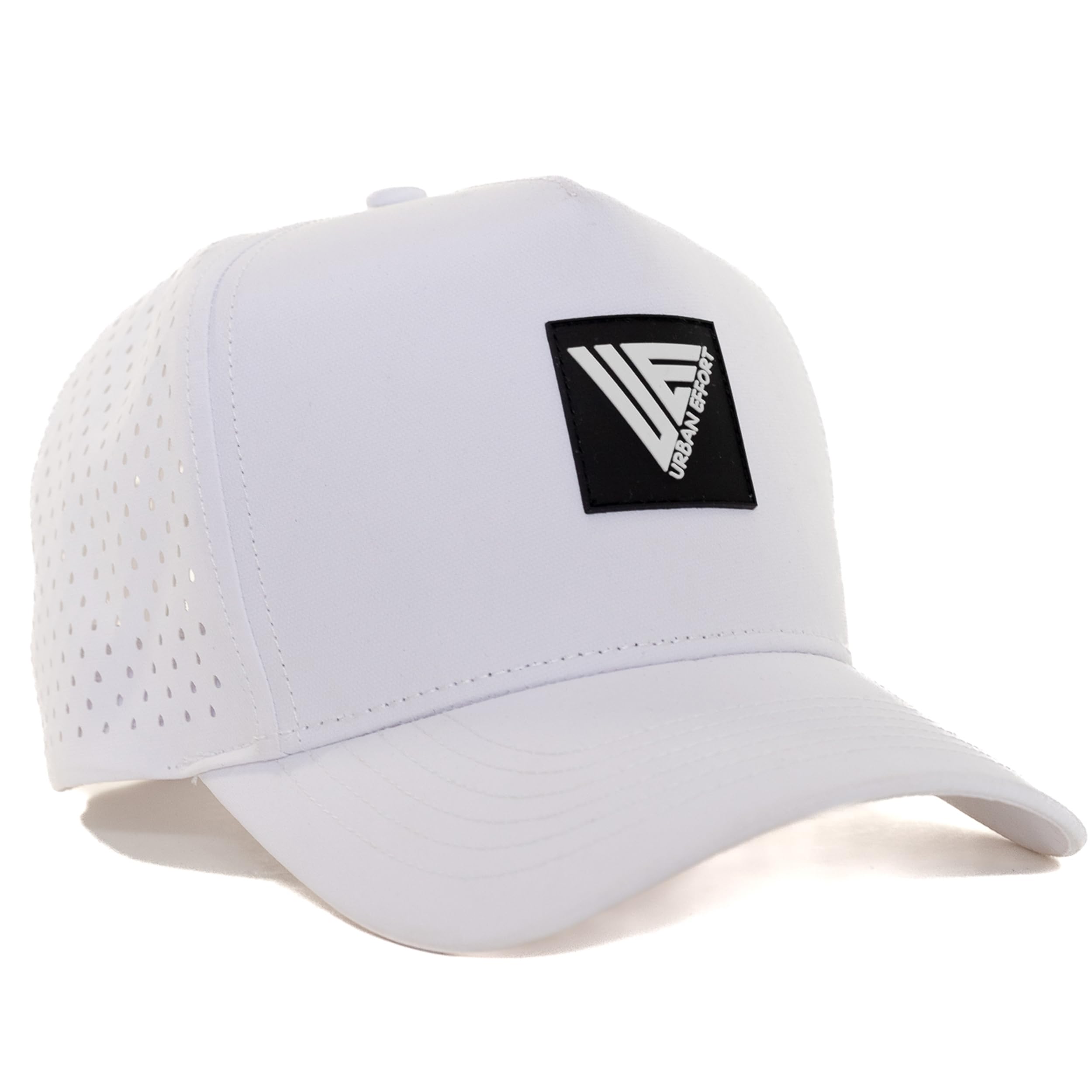 Urban Effort Hydro Performance Hat-Water-Resistant Baseball Cap-Men and Women-Great Snapback for Golf, Adventure,Lake,Workout (White, Curved Bill)