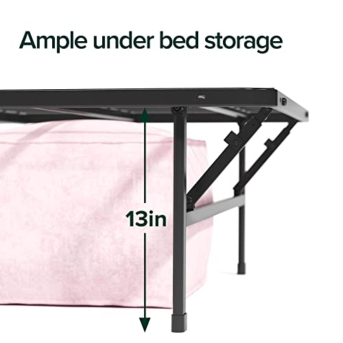 ZINUS SmartBase Mattress Foundation with Headboard / 14 Inch Metal Platform Bed Frame / No Box Spring Needed / Sturdy Steel Frame / Adjustable Headboard Height, Twin