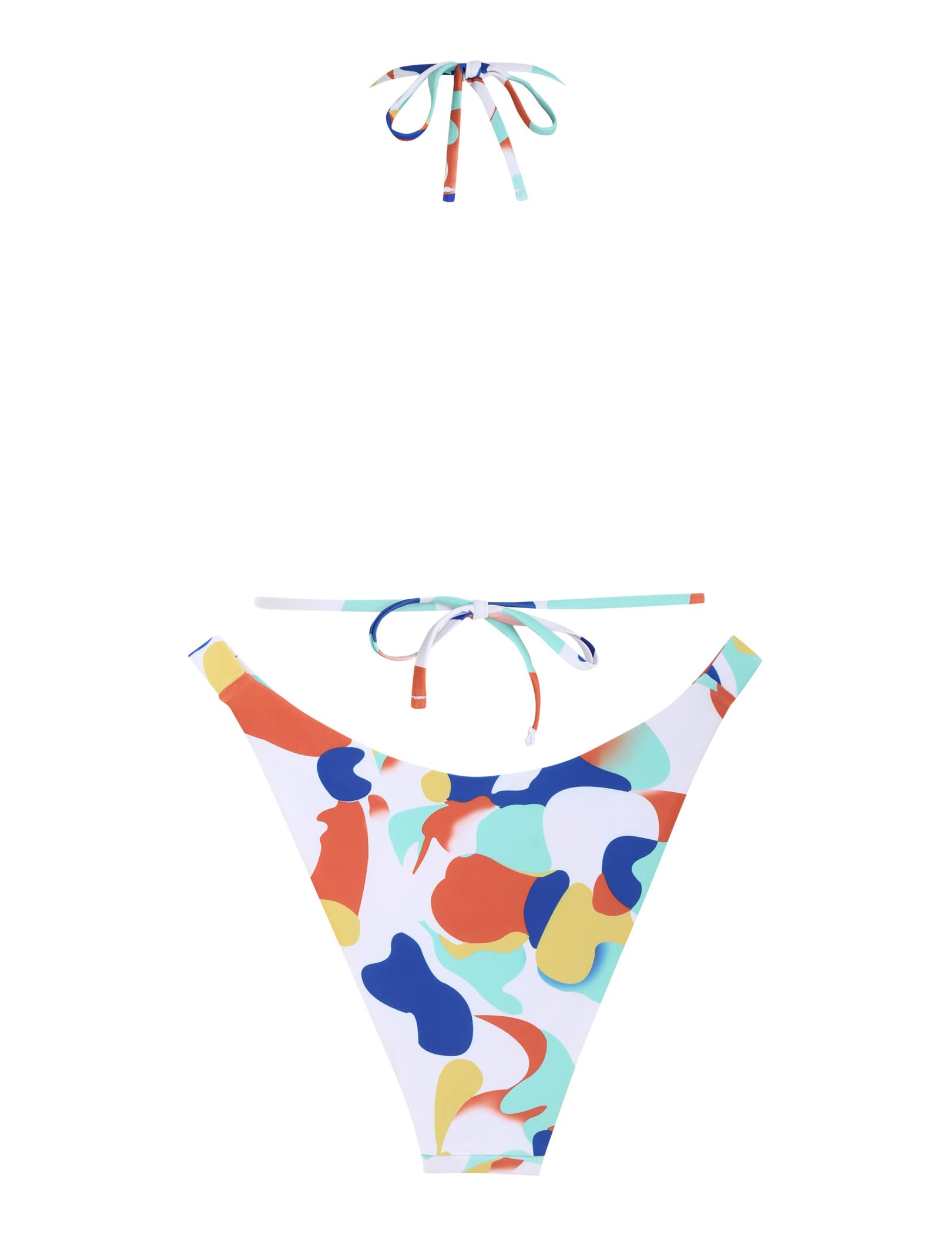 ZAFUL Triangle Bikini Sets High Cut Rainbow Swimsuit Triangle High Cut Thong Bathing Suit Sexy Brazilian Bikinis(AMulti M)